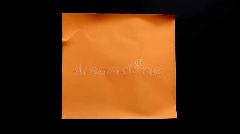 Orange Square Paper Note on a Black Background. Brainstorming Template ...