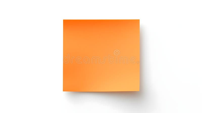Orange Square Paper Note on a White Background. Brainstorming Template ...