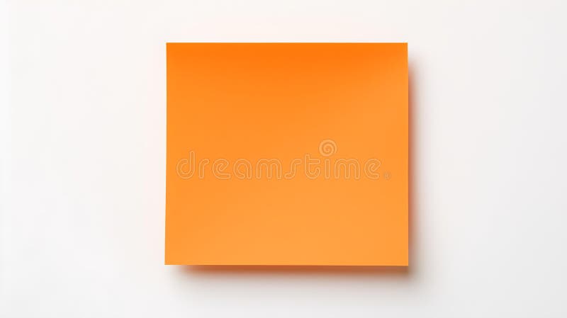 Orange Square Paper Note on a White Background. Brainstorming Template ...