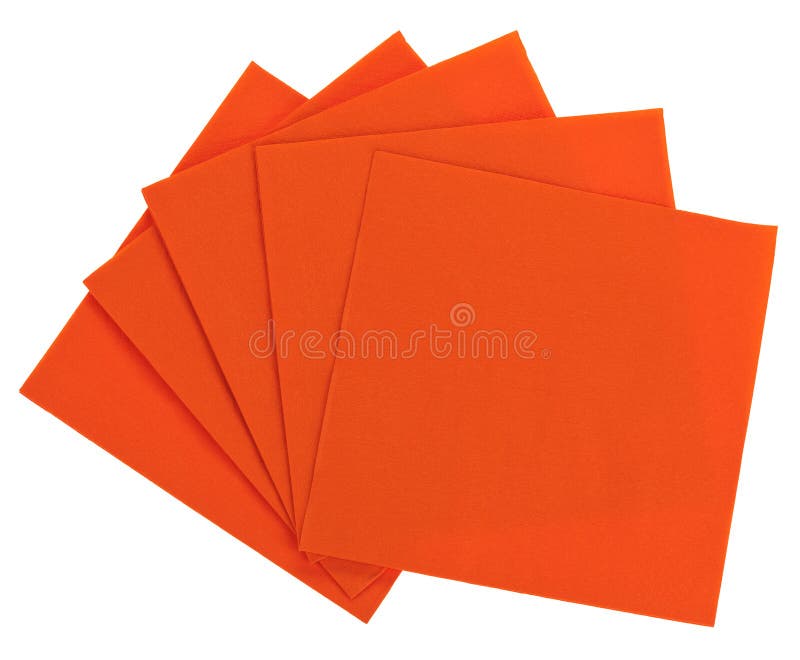 Orange Square Paper Serviette (tissue) Stock Image - Image of white ...