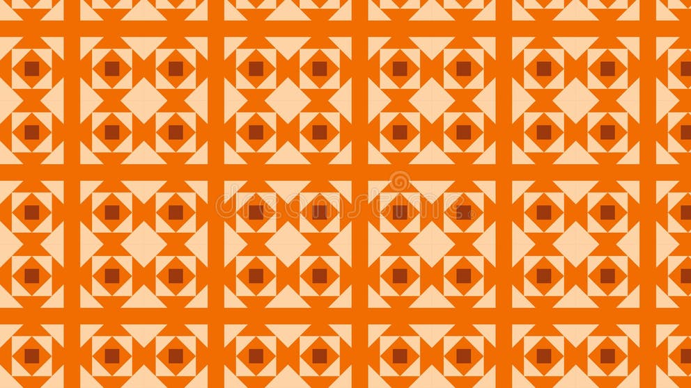Orange Square Pattern Graphic Stock Illustration - Illustration of ...