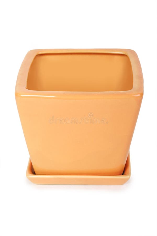 Orange Square Shape Flowerpot Stock Image - Image of square, ceramic ...