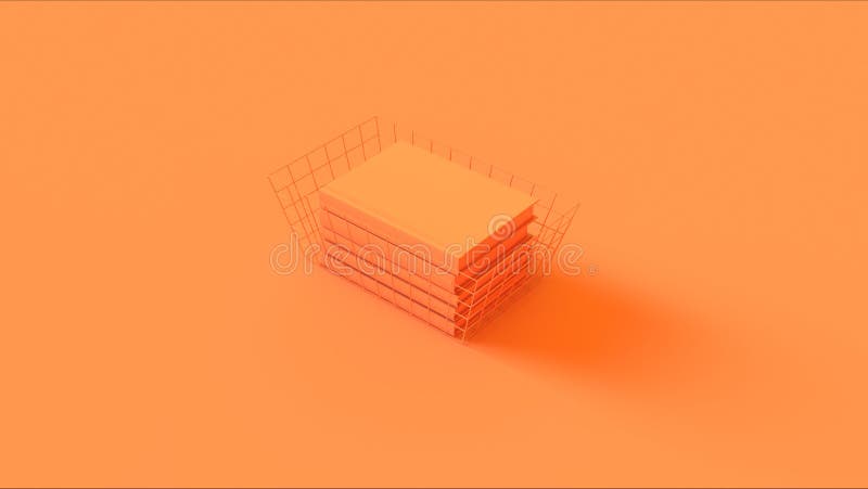Orange Stack of Files in a Wire Basket Stock Illustration ...