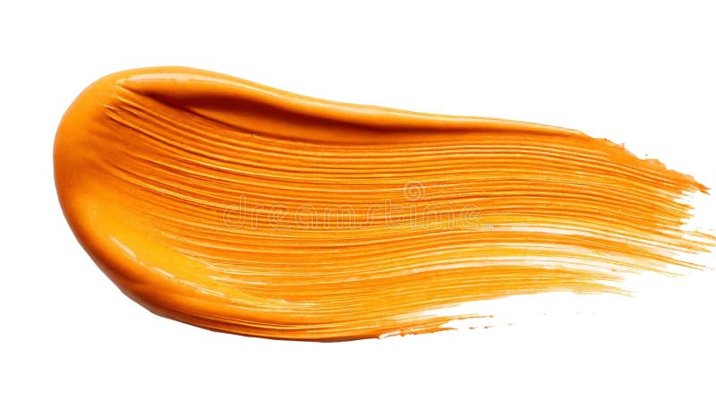 An Orange Stain Applied with a Brush, a Thick Layer of Paint Isolated ...
