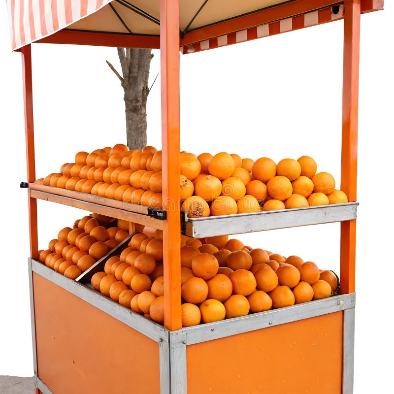Orange Stand or Cart Isolated on White Background Stock Illustration ...