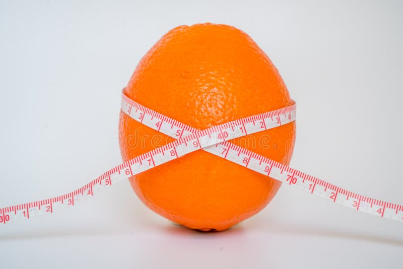 Orange Standing on the Table with Ruler Stock Image - Image of length ...
