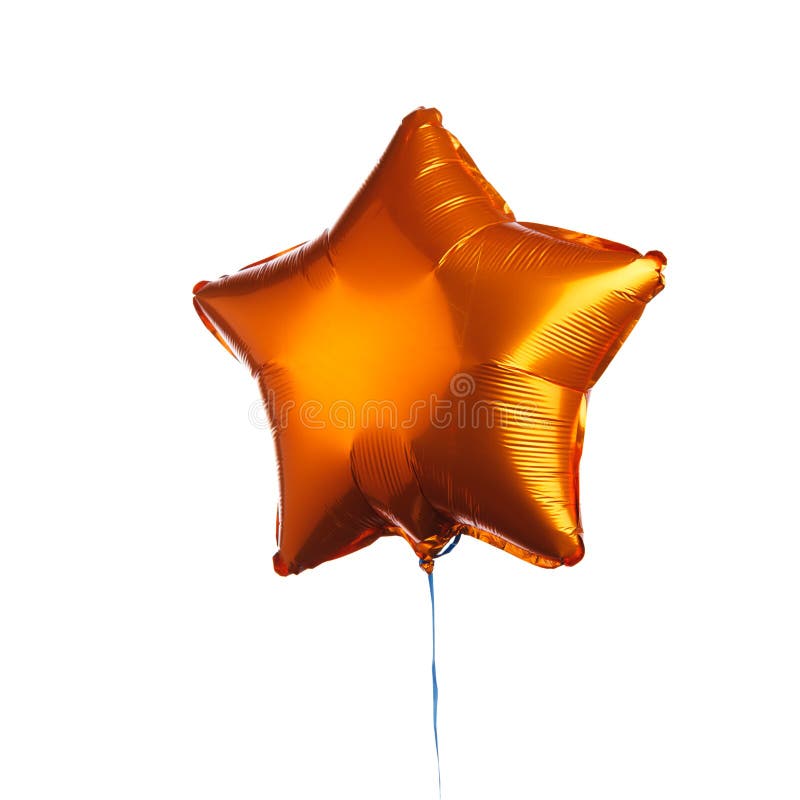 Orange Star Balloon, Isolated on White Stock Photo - Image of birthday ...