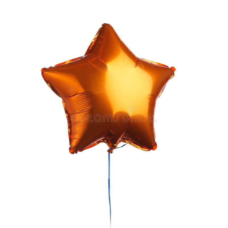 Orange Star Balloon on White Stock Photo - Image of gift, isolated ...