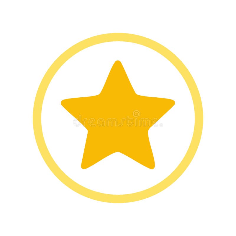 Orange Star in a Circle Vector Illustration Stock Vector - Illustration ...