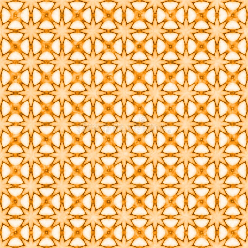 Orange Star Flower Mosaic Detailed Seamless Textured Pattern Background ...
