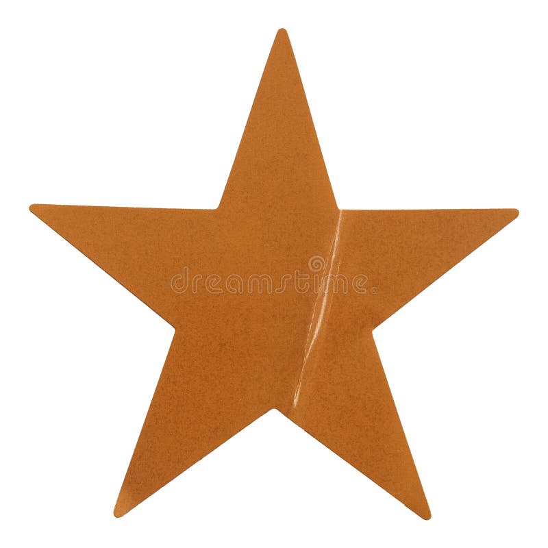 Orange Star Shape Paper Sticker Label Isolated on White Background ...