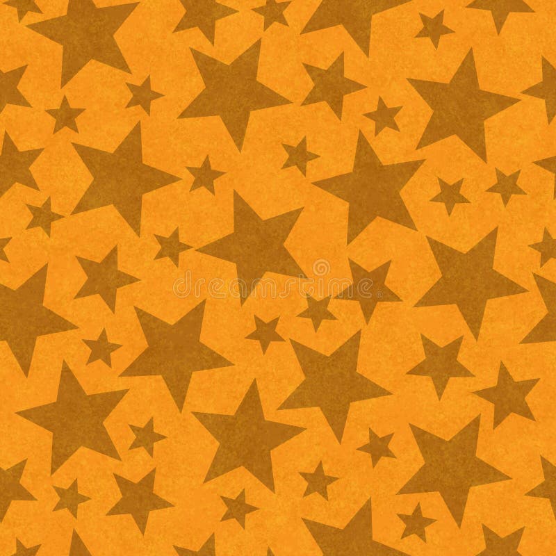 Orange Star-shape Seamless Pattern Background Stock Illustration ...