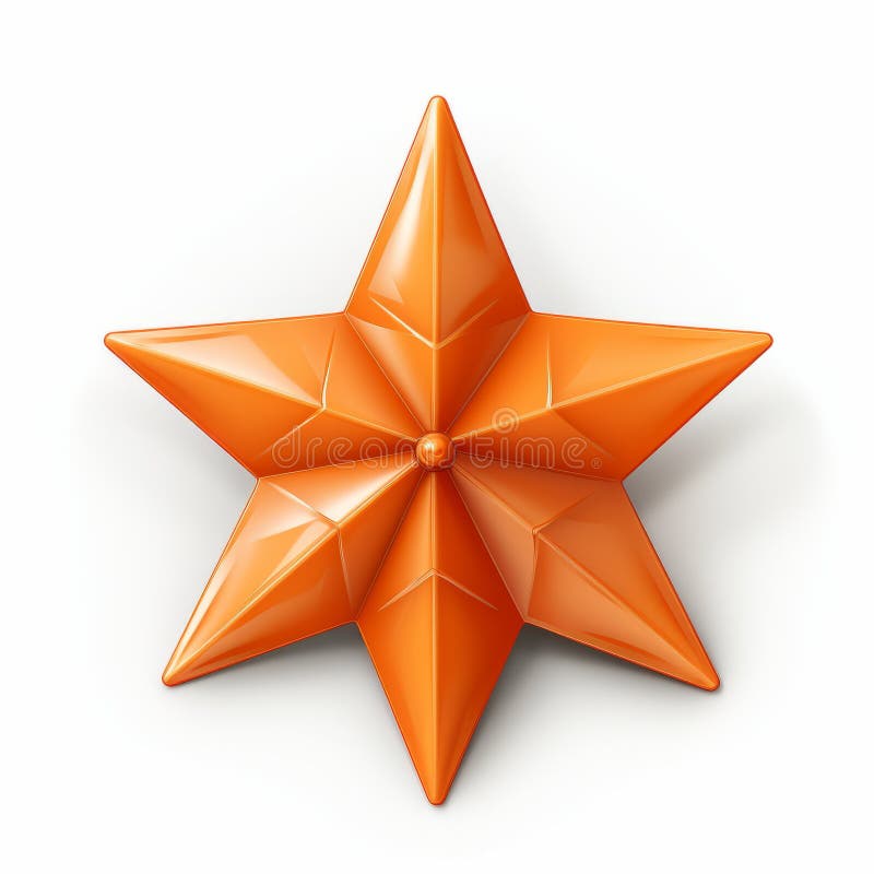An Orange Star Shaped Object on a White Background Stock Illustration ...