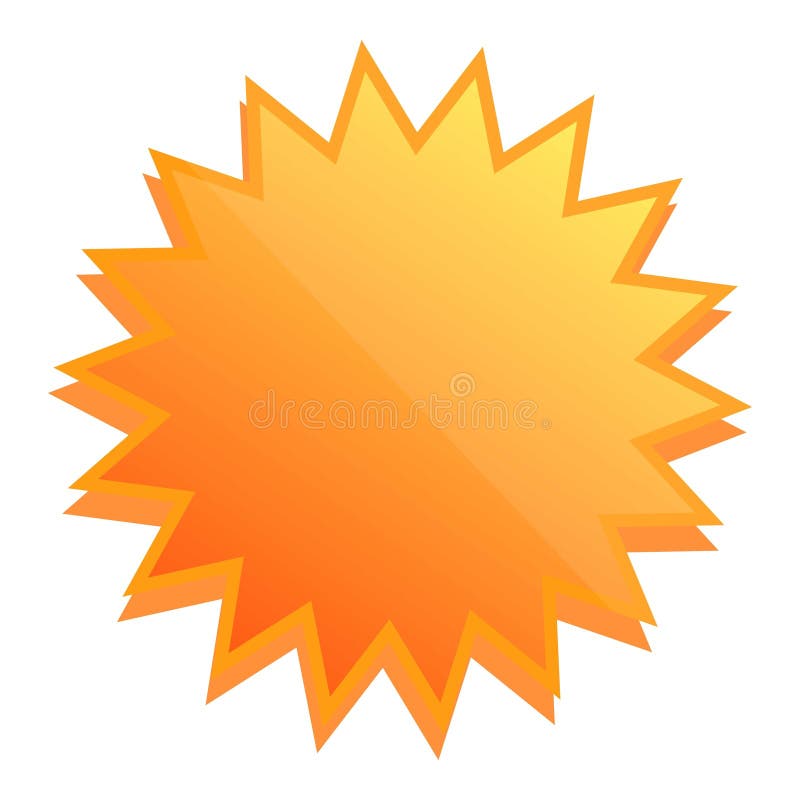 Orange Starburst Shape Casting Shadow on White Background Stock Vector ...