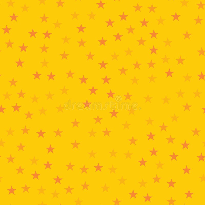 Orange Stars Pattern on Yellow Background. Stock Vector - Illustration ...