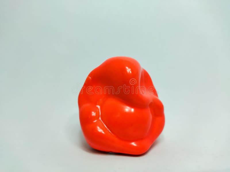 Orange Statue of God Ganesh on a White Isolated Background Stock Image ...