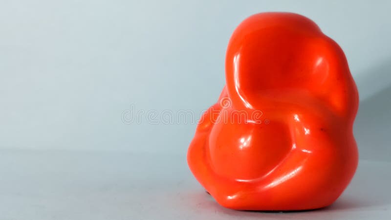 Orange Statue of God Ganesh on a White Isolated Background Stock Image ...