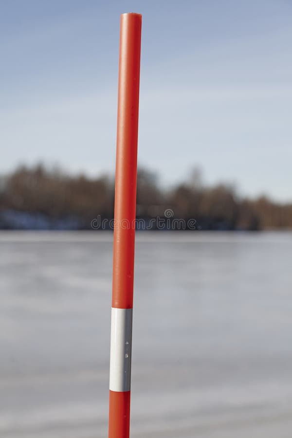 An Orange Stick with Reflective Material Stock Image - Image of high ...