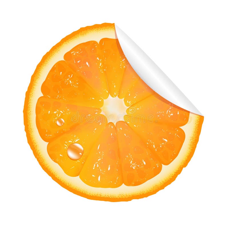 Orange Sticker stock vector. Illustration of orange, sticker - 23585123