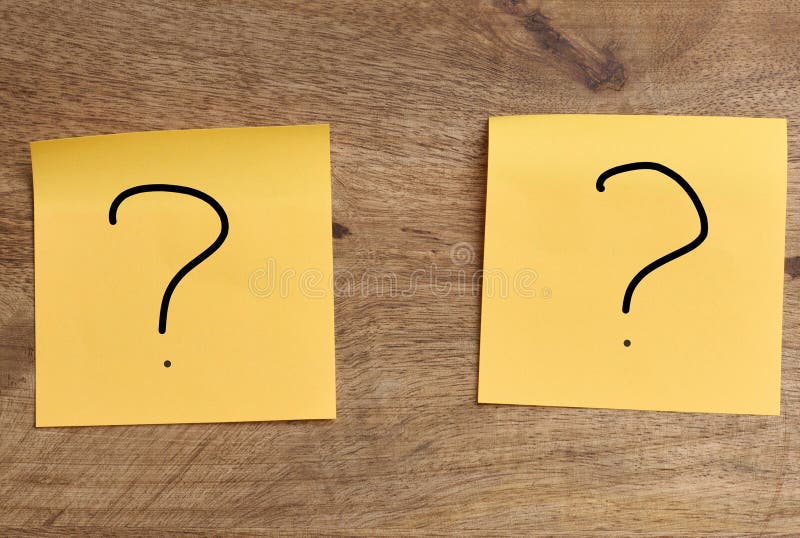 Orange Stickers with a Question Mark on a Wooden Board Stock Image ...