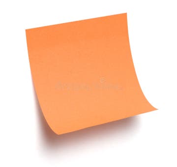 Orange Sticky Note on White Stock Photo - Image of isolated, angle: 5195830