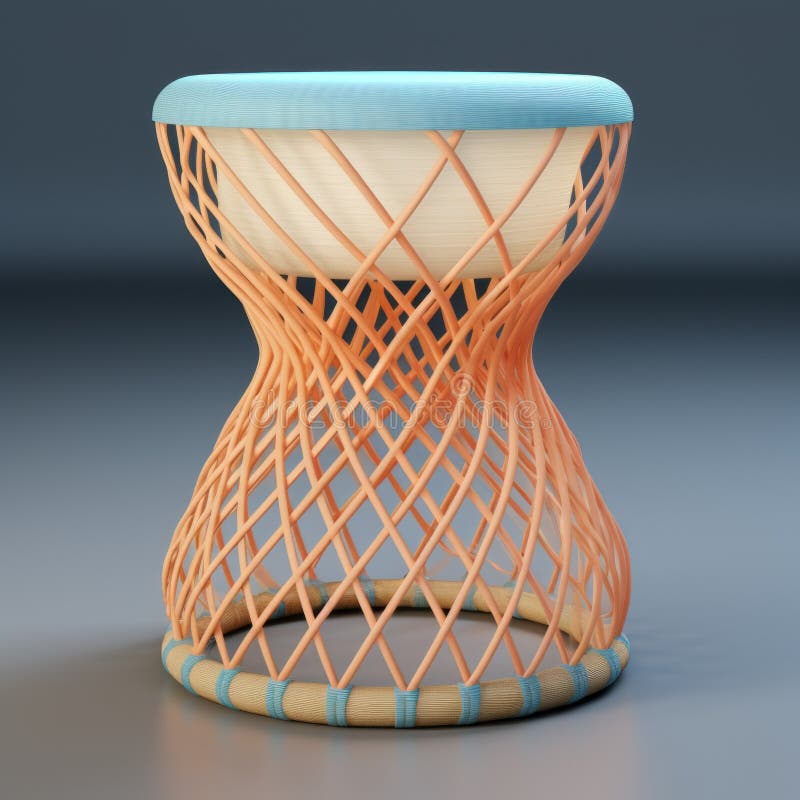 3d Printed Stool with Fine Lines and Intricate Details Stock Illustration - Illustration of ...