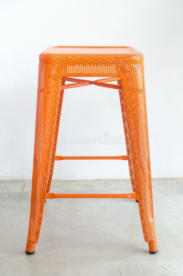 Orange stool steel stock image. Image of stools, metal - 61479027