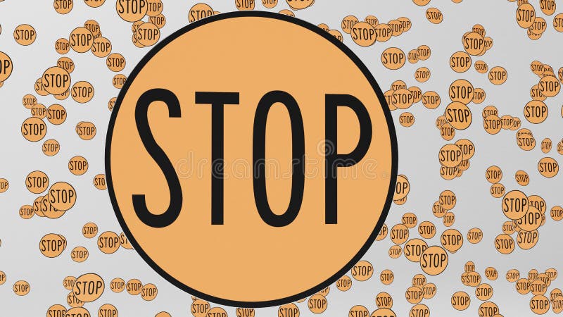 Orange Stop Traffic Signs Floating in White Space Stock Illustration ...