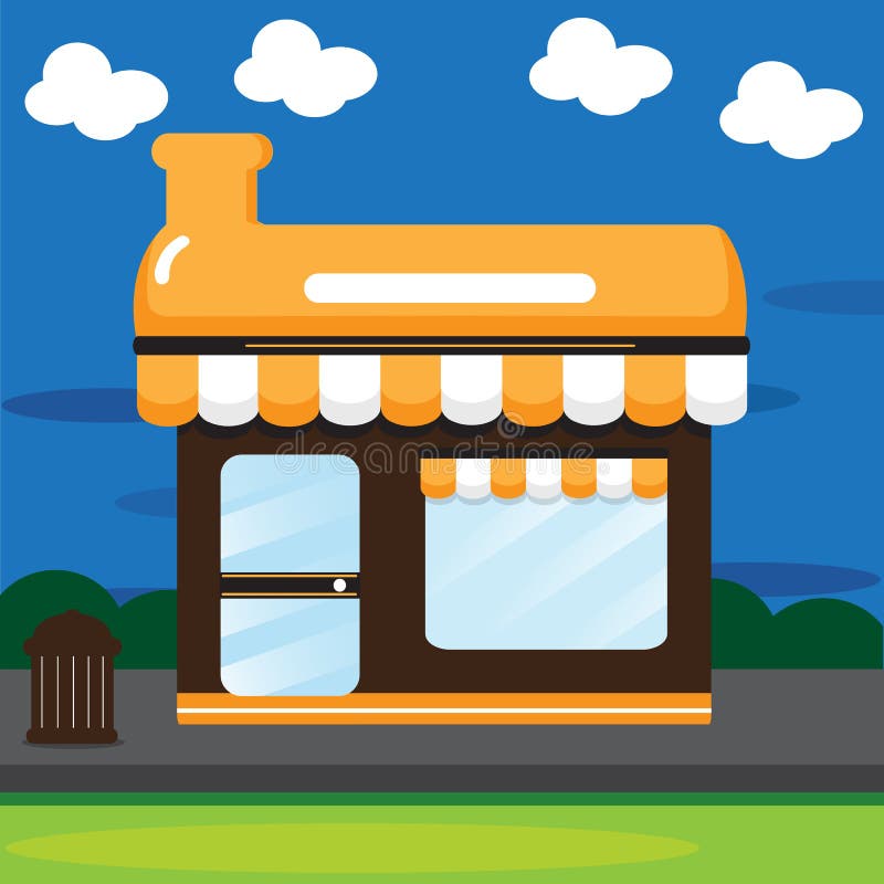 Orange store stock vector. Illustration of cartoon, awning - 52259291