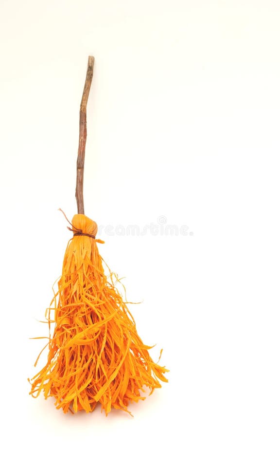Orange Straw Broom stock photo. Image of broom, copy - 26534092