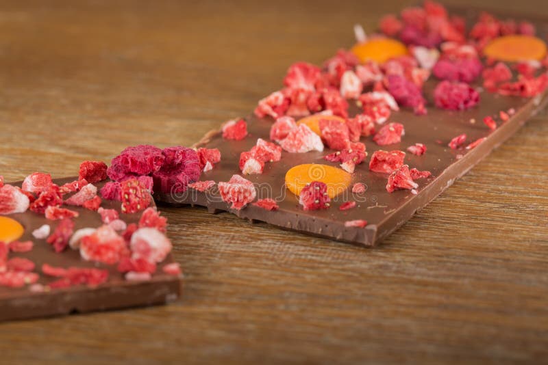 Orange, Strawberry and Raspberry Milk Chocolate Stock Photo - Image of ...