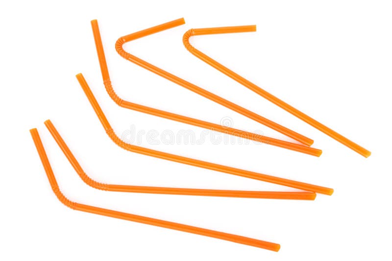 Orange straws stock image. Image of single, pipe, isolated - 82268183