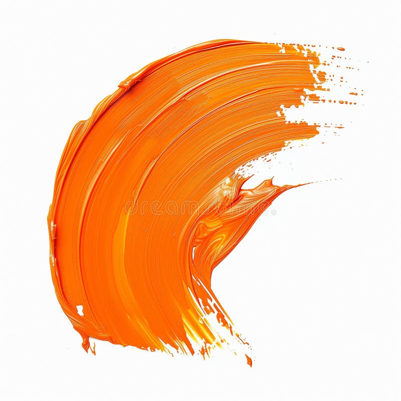 Orange Stroke on the Paint, Isolated on a White Background Stock Image ...