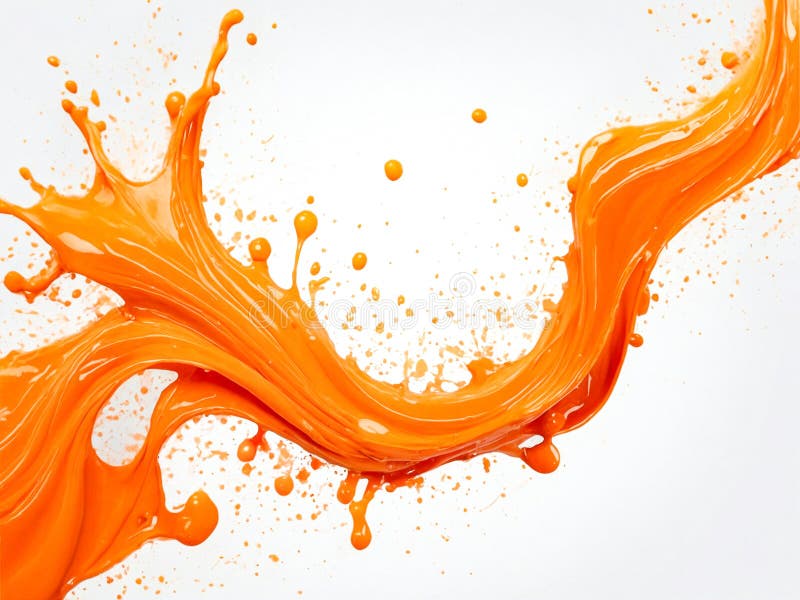 Orange Stroke of Paint Texture Isolated on White Background. AI ...