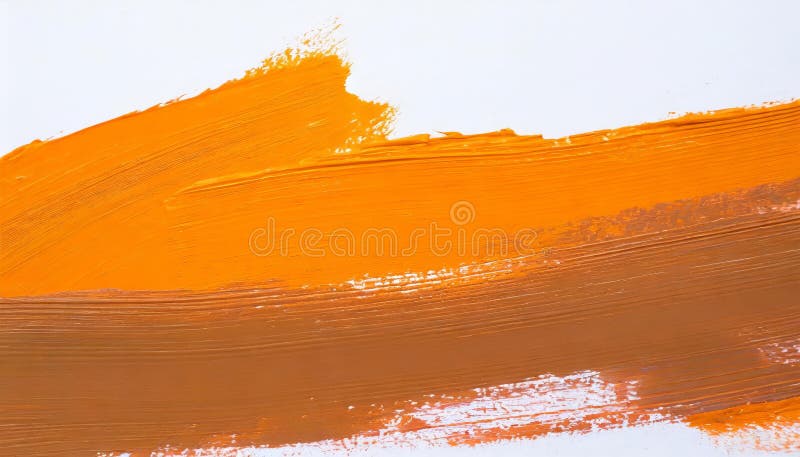 Orange Stroke of Paint Texture on White Background , Generated by AI ...