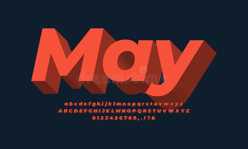 Orange Strong 3d Font Effect or Text Effect Design Alphabet Stock ...