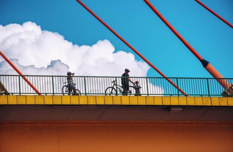 Active Recreation on the Siekierkowski Bridge Editorial Stock Photo ...