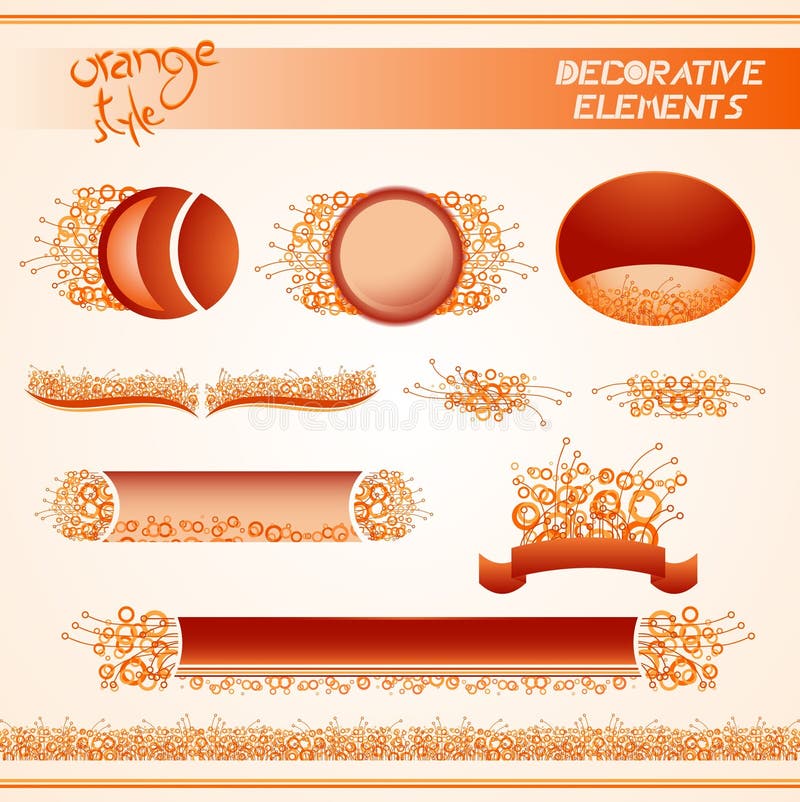 Orange style stock vector. Illustration of element, abstract - 19677313