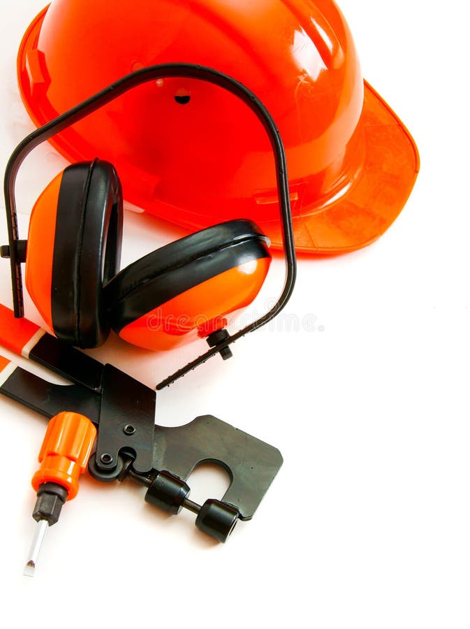 Orange Style. Working Tools on a White Background Stock Photo - Image ...