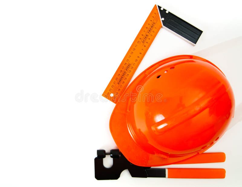 Orange Style. Working Tools on a White Background Stock Image - Image ...