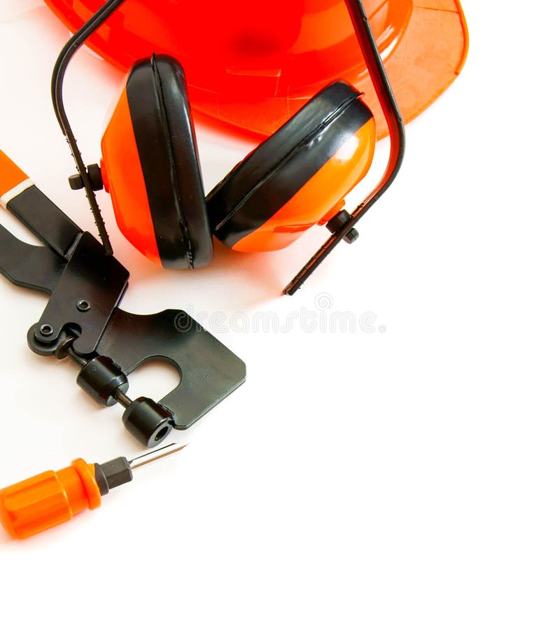 Orange Style. Working Tools on a White Background Stock Image - Image ...