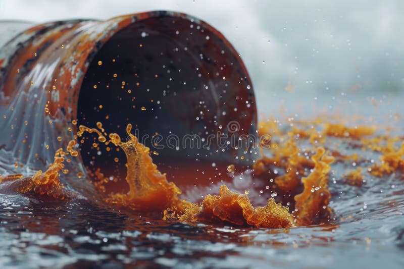 Orange Substance Leaking from Barrel, Suitable for Environmental ...