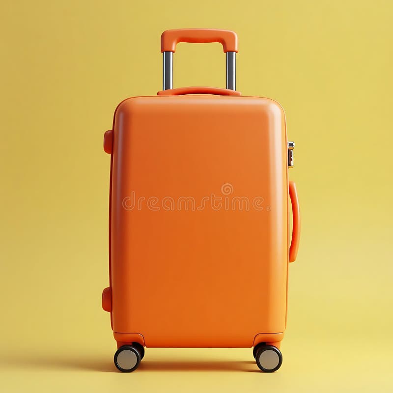 Orange Suitcase Ready for Adventure Yellow Stock Illustration ...
