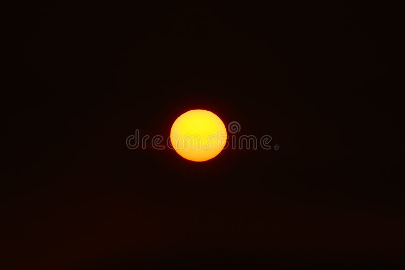 Orange Sun in the Dark Sunset Sky Stock Photo - Image of beauty, light ...