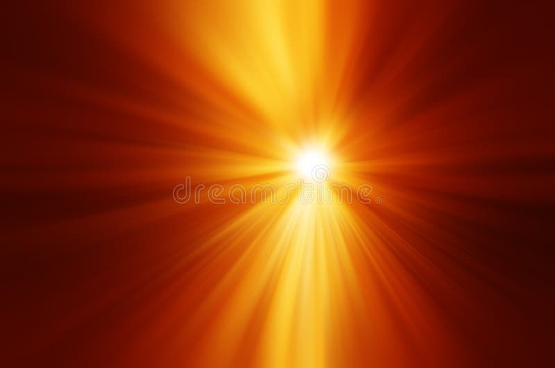 Orange Sun with Dramatic Rays Illustration Background Stock Image ...