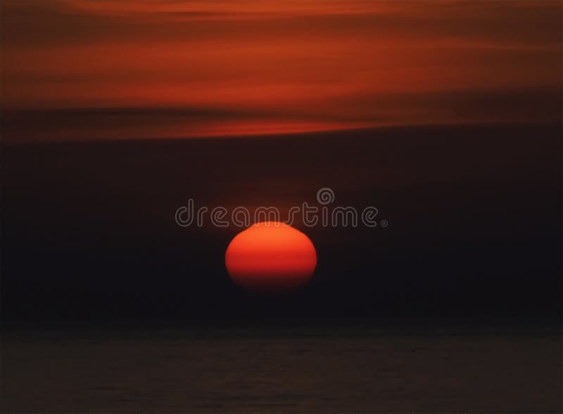 Orange Sun Forms a Ball during Sunset Stock Photo - Image of round ...