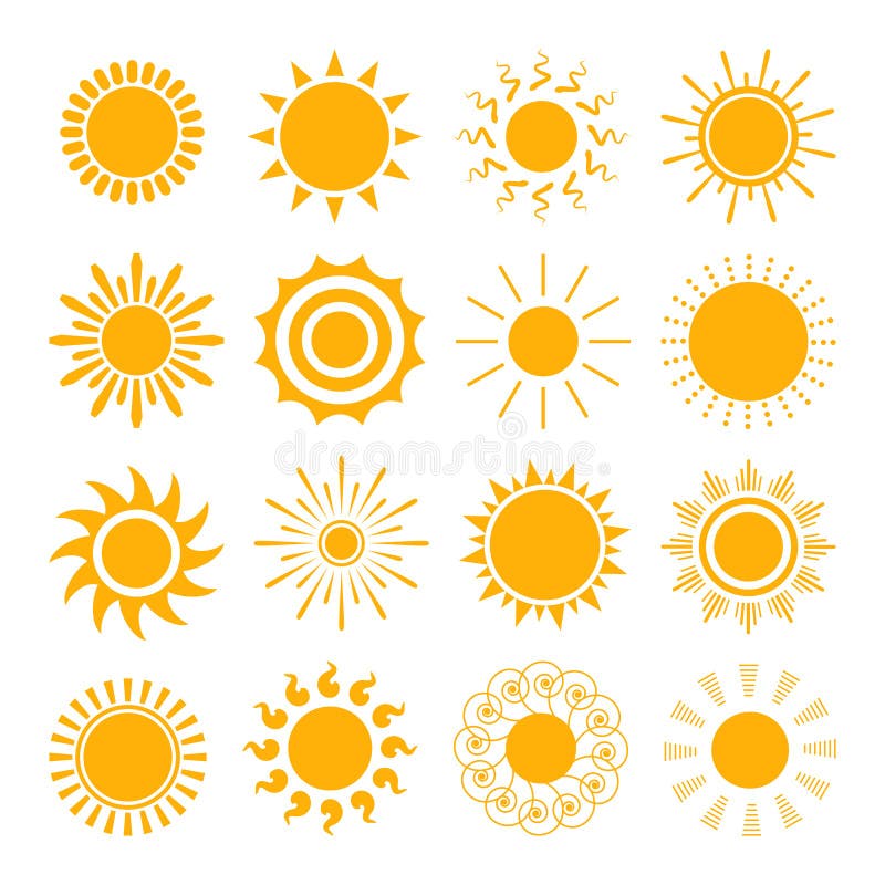 Sun icon set stock vector. Illustration of bright, circle - 50989256