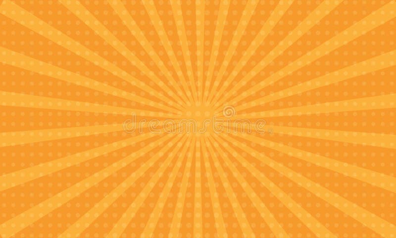 Orange Sun Rays Background with Dots Stock Vector - Illustration of ...