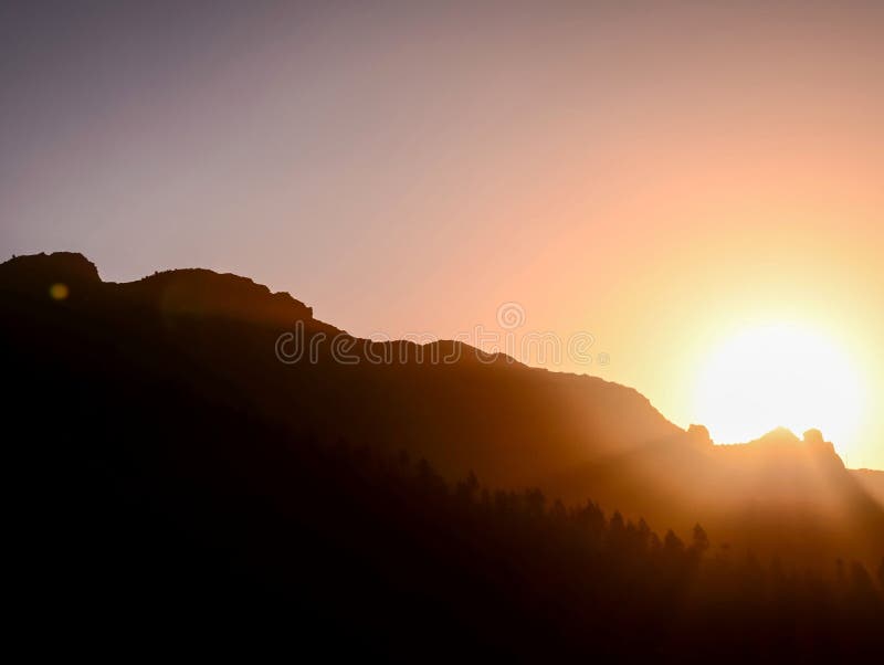 Orange Sun Setting stock image. Image of nature, arizona - 246625907