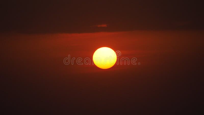 Orange sun in the sky stock photo. Image of landscape - 157553976